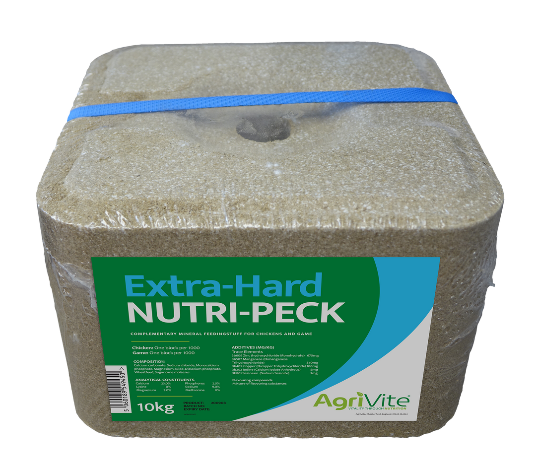 Agrivite Nutri-Peck Extra Hard Poultry Pecking Block 10kg – Chook Manor Ltd