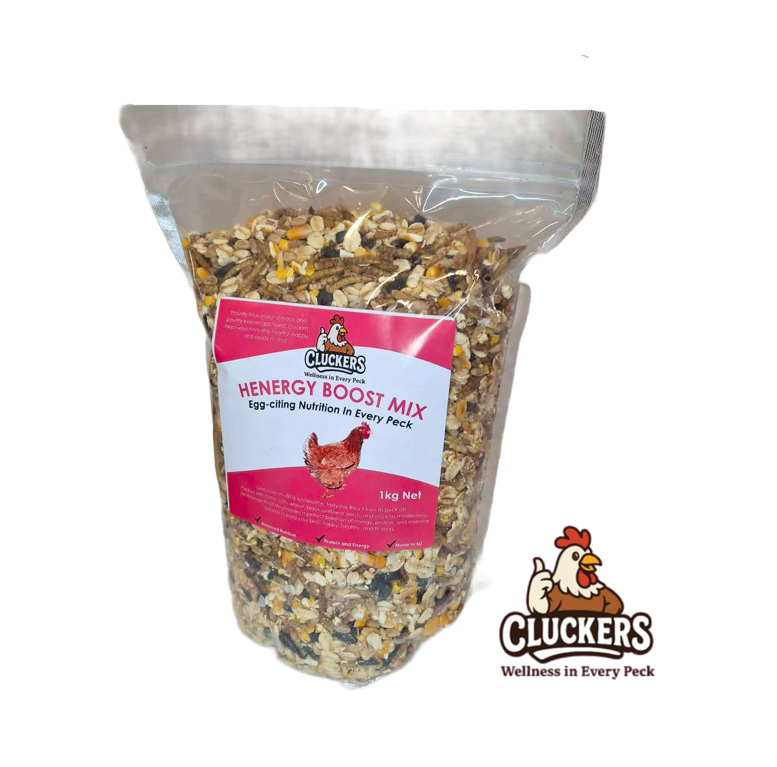 Cluckers "Henergy Boost Mix" 1kg – Chook Manor Ltd